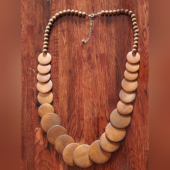 Source Unknown | Jewelry | Vintage Wooden Necklace | Poshmark
